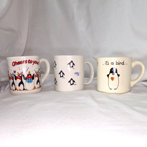 Dining | 3 Penguin Lovers Coffee Cup Mugs Cheers To You Life Is Cool ...